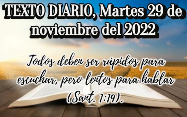 TEXTO DIARIO, De hoy Martes 29 de noviembre del 2022, Todos deben ser ...